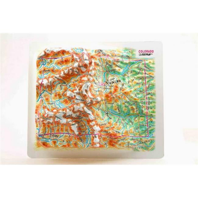 TestPlay Colorado Raised Relief Map, Unframed - Souvenir Size - Walmart.com