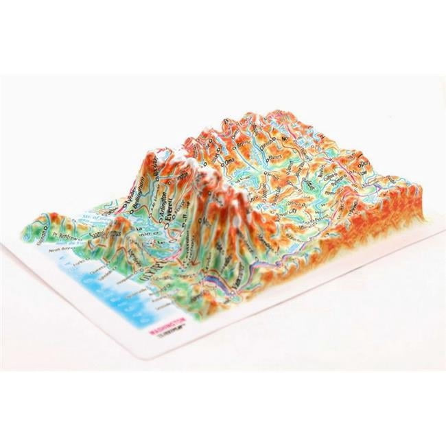 TestPlay Washington State Raised Relief Map, Rubberized Foam Backing ...