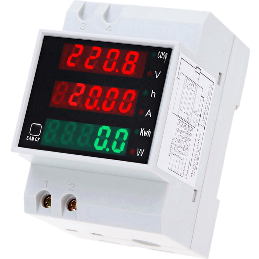 Tester AC80-300V 100A Multi-functional Digital Din Rail Current Voltage ...