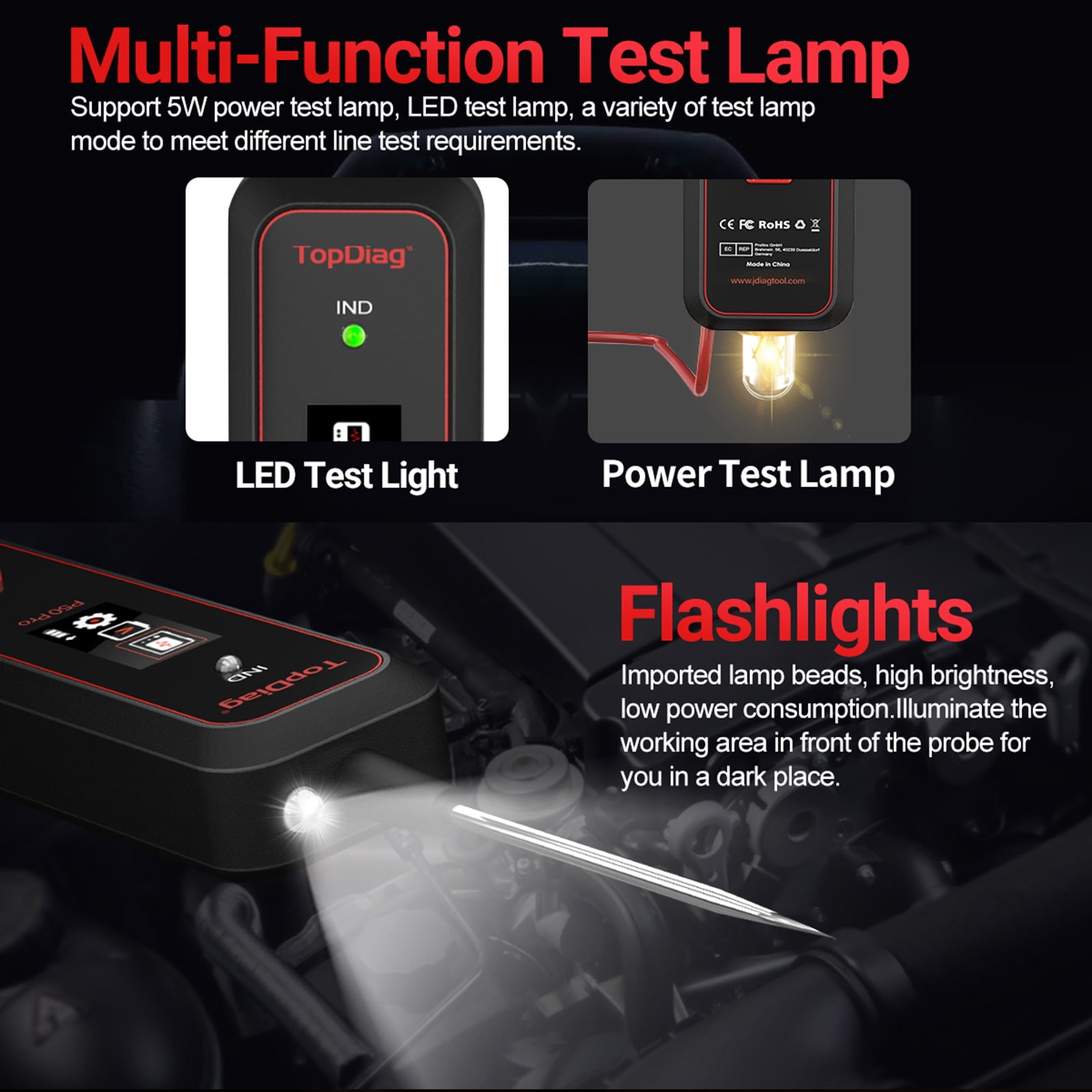 Tester,Tester Circuit Probe Tester Circuit Probe P50pro Led Tester With ...