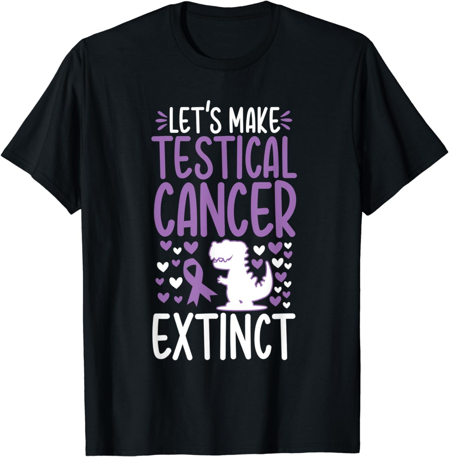 Testicle Testicular Cancer Awareness Month Purple Ribbon T-Shirt ...