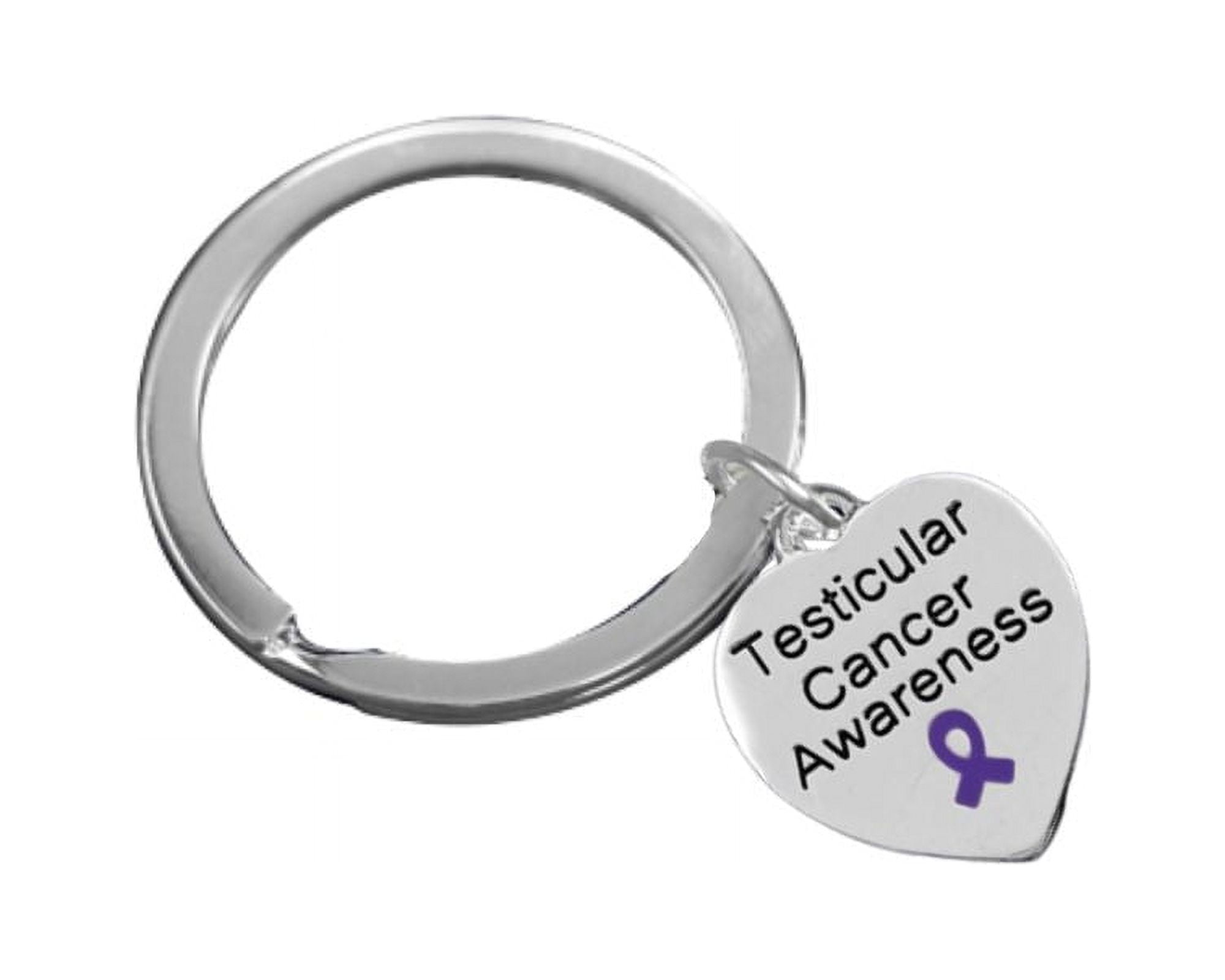 Testicular Cancer Ribbon Heart Awareness Charm Split Style Keychains ...