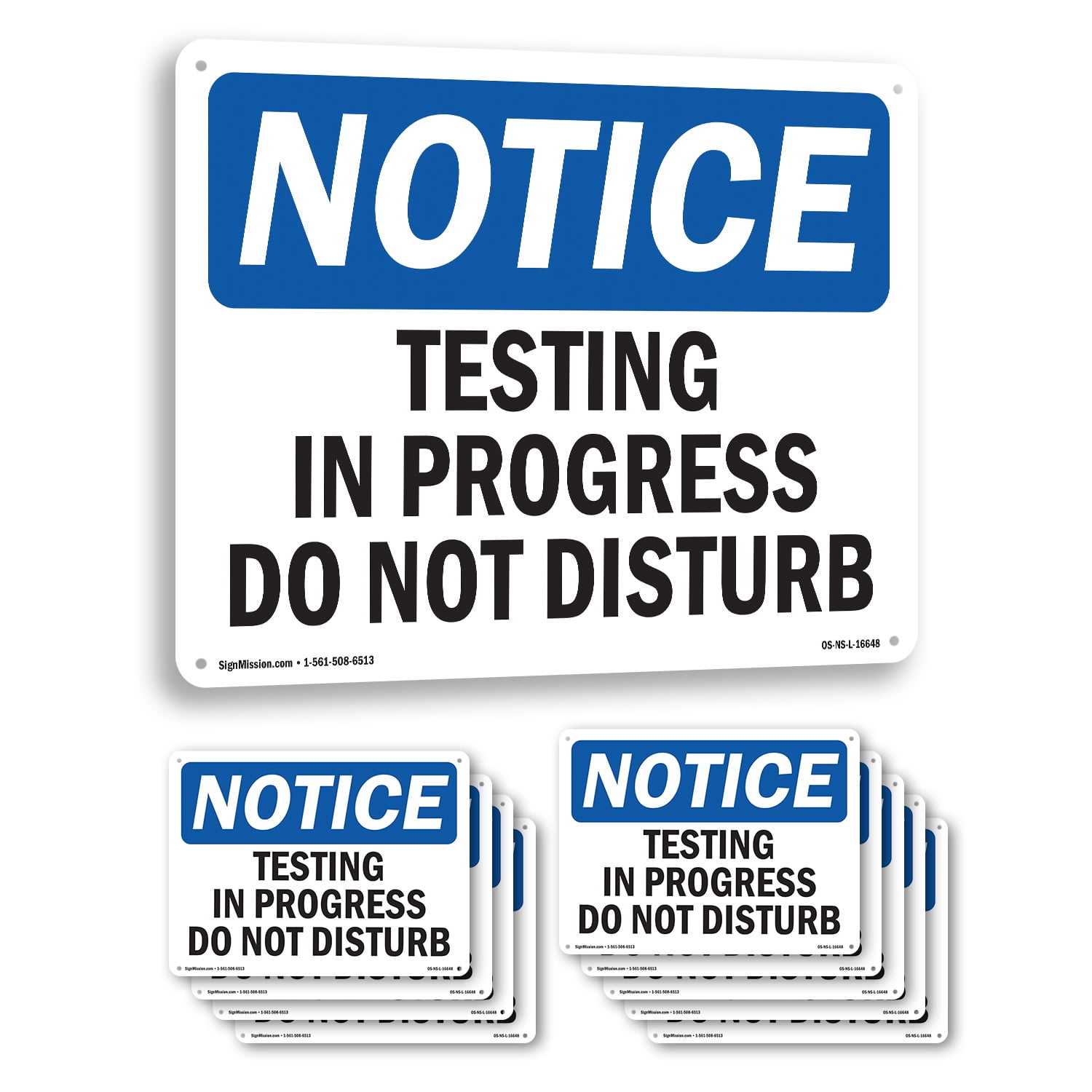 Testing In Progress Do Not Disturb OSHA Notice Aluminum Sign 10 Inch x ...