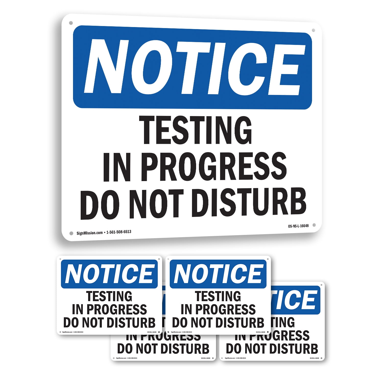Testing In Progress Do Not Disturb OSHA Notice Rigid Plastic Sign 24 ...