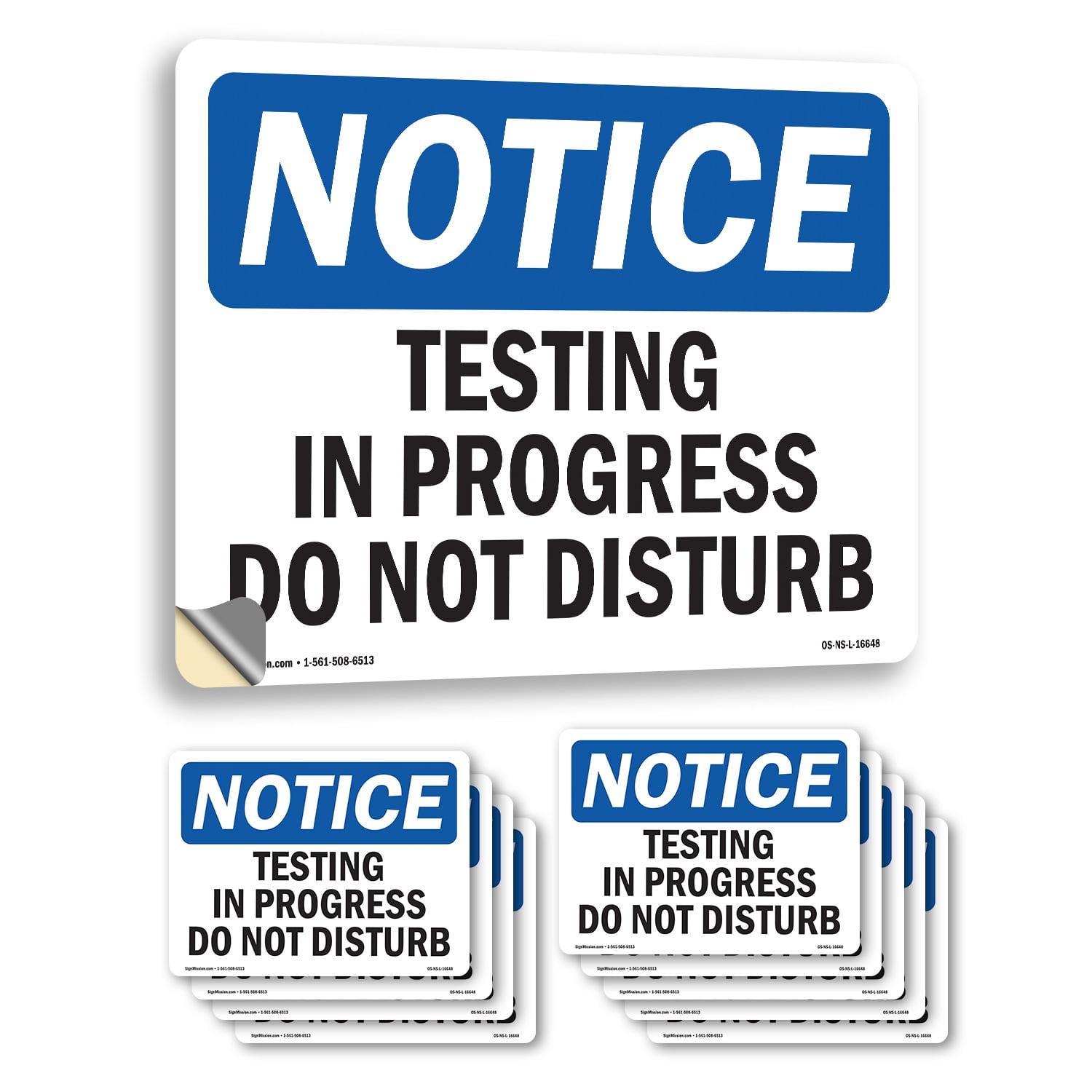Testing In Progress Do Not Disturb OSHA Notice Vinyl Decal Label 18 ...