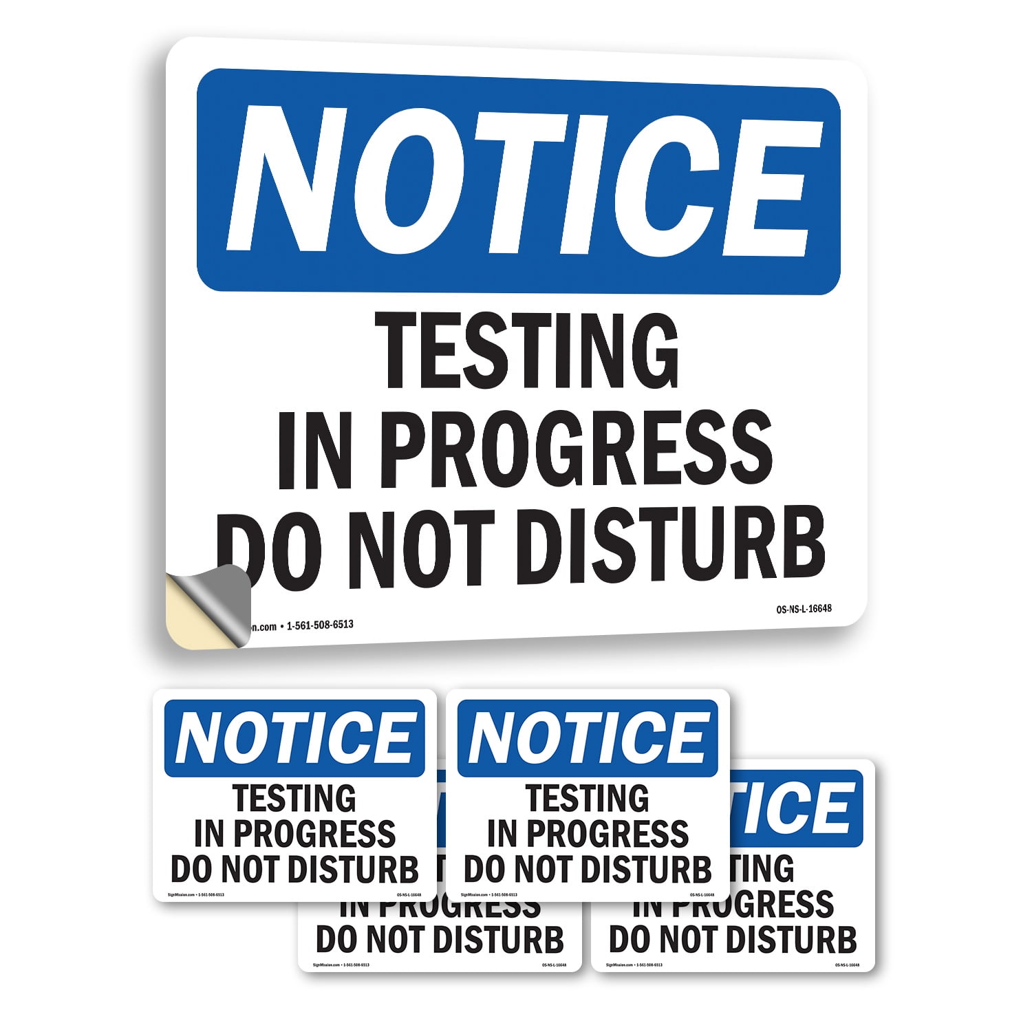 Testing In Progress Do Not Disturb OSHA Notice Vinyl Decal Label 18 ...