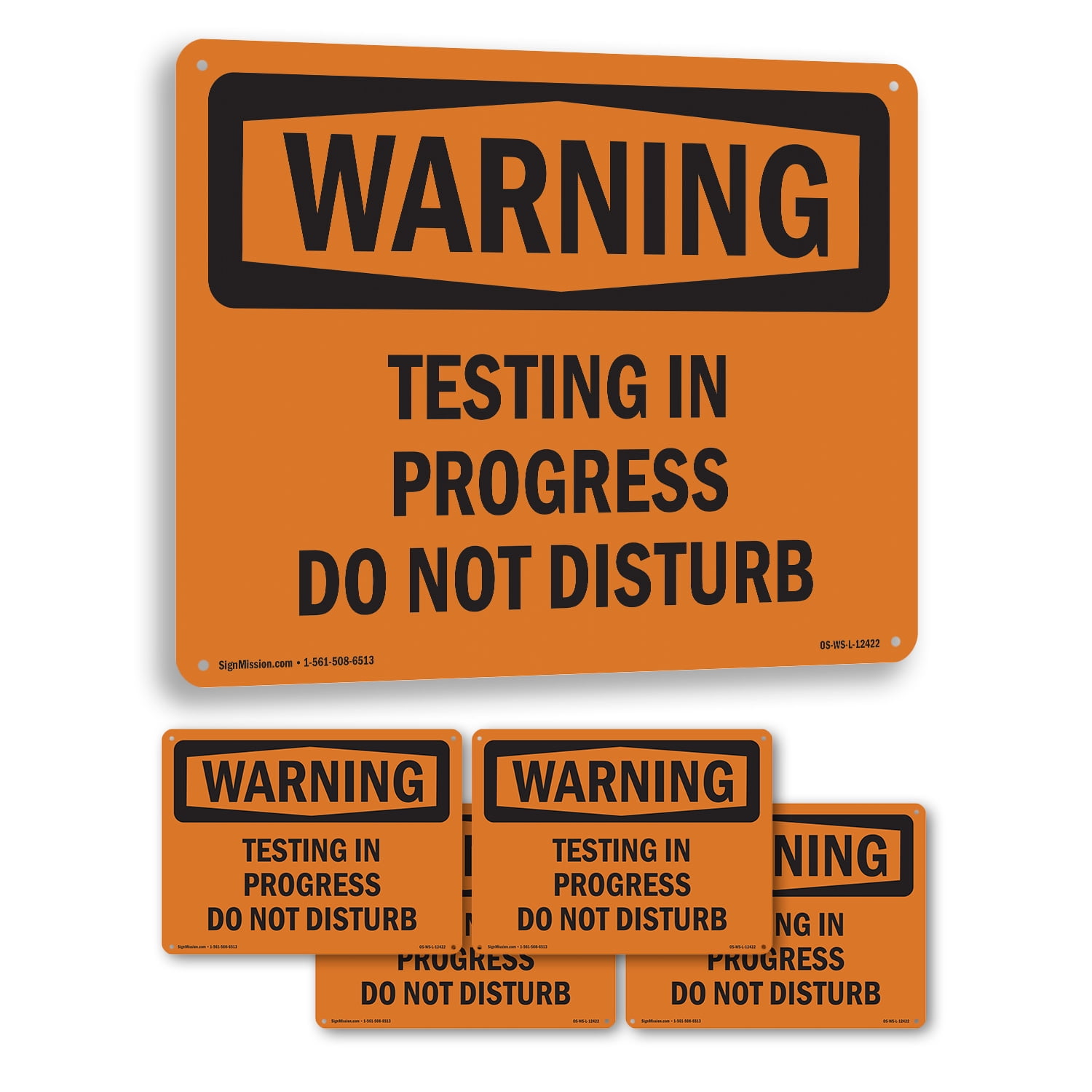 Testing In Progress Do Not Disturb OSHA WARNING Rigid Plastic Sign 24 ...