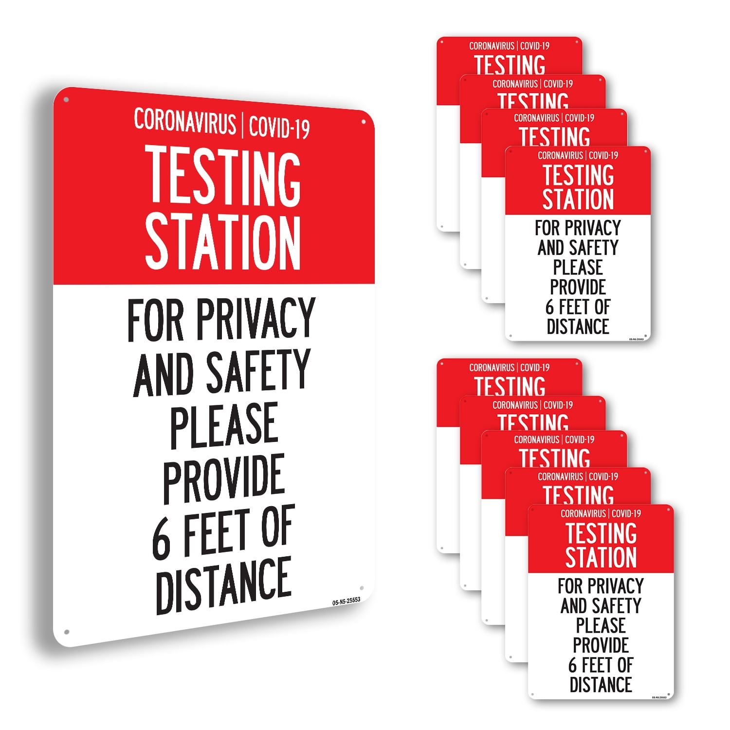 Testing Station Please Provide 6 Feet Of Distance Public Safety Rigid ...