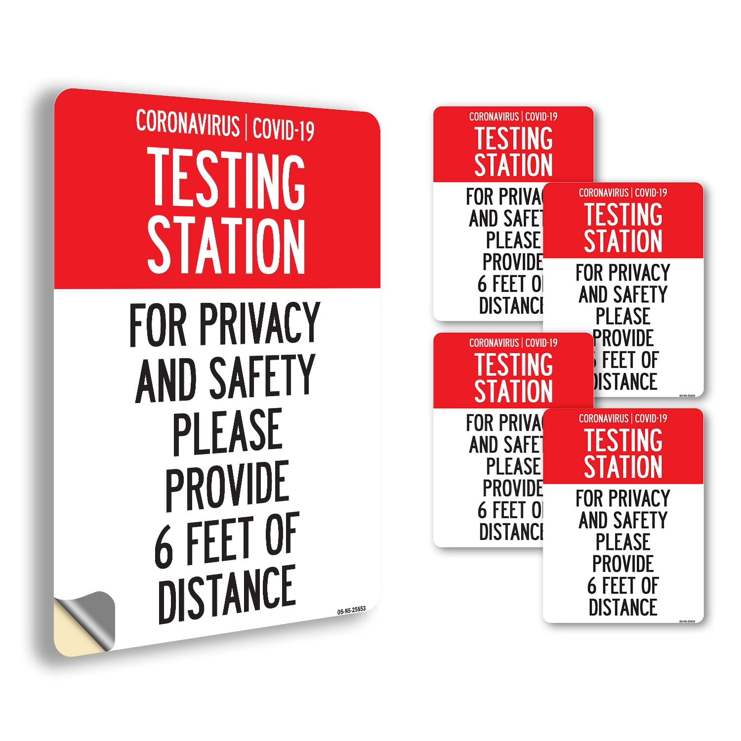Testing Station Please Provide 6 Feet Of Distance Public Safety Vinyl ...