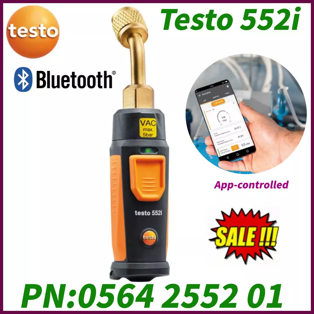 Testo 552i Vacuum Probe for HVAC Systems Portable Pressure Gauge with ...