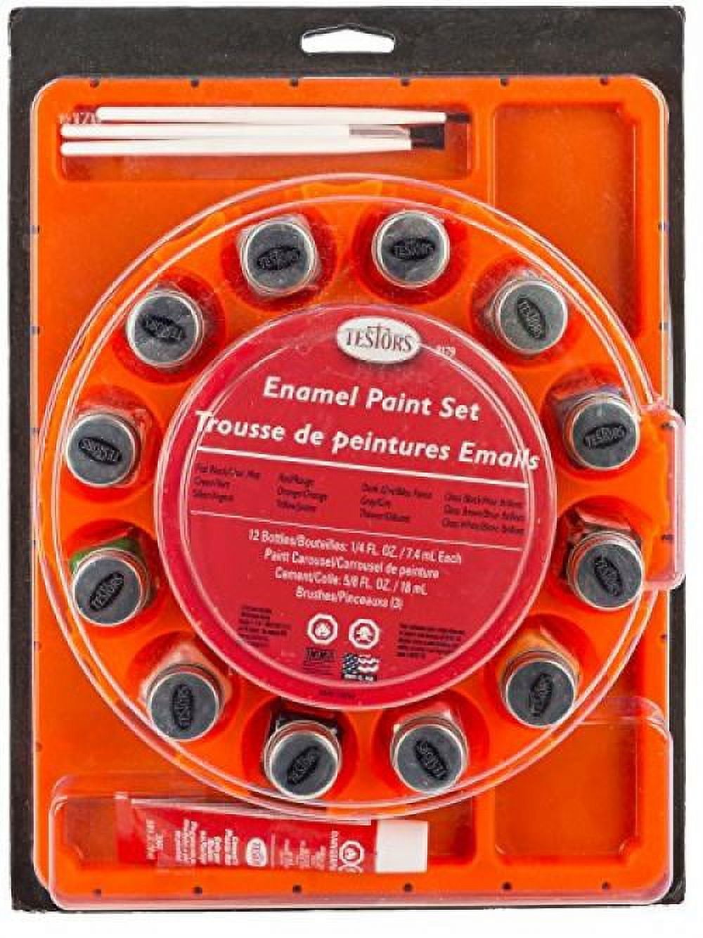 Testors Carousel Finishing Set, Enamel Paint and Brushes, TES9179 for ...