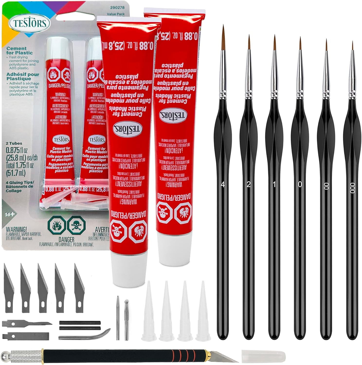 Testors Cement Plastic Model Glue Adhesive 2-Pack, 6 Fine Detail ...