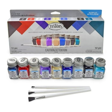 Testors All-Purpose Gloss Enamel Paint Set, 8-Colors for Plastic Model ...
