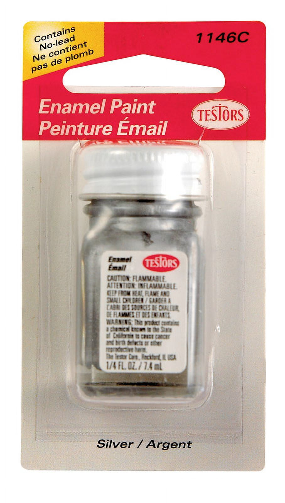 6 Pc, Testors Metallic Silver Hobby Paint 0.25 Oz - Walmart.com