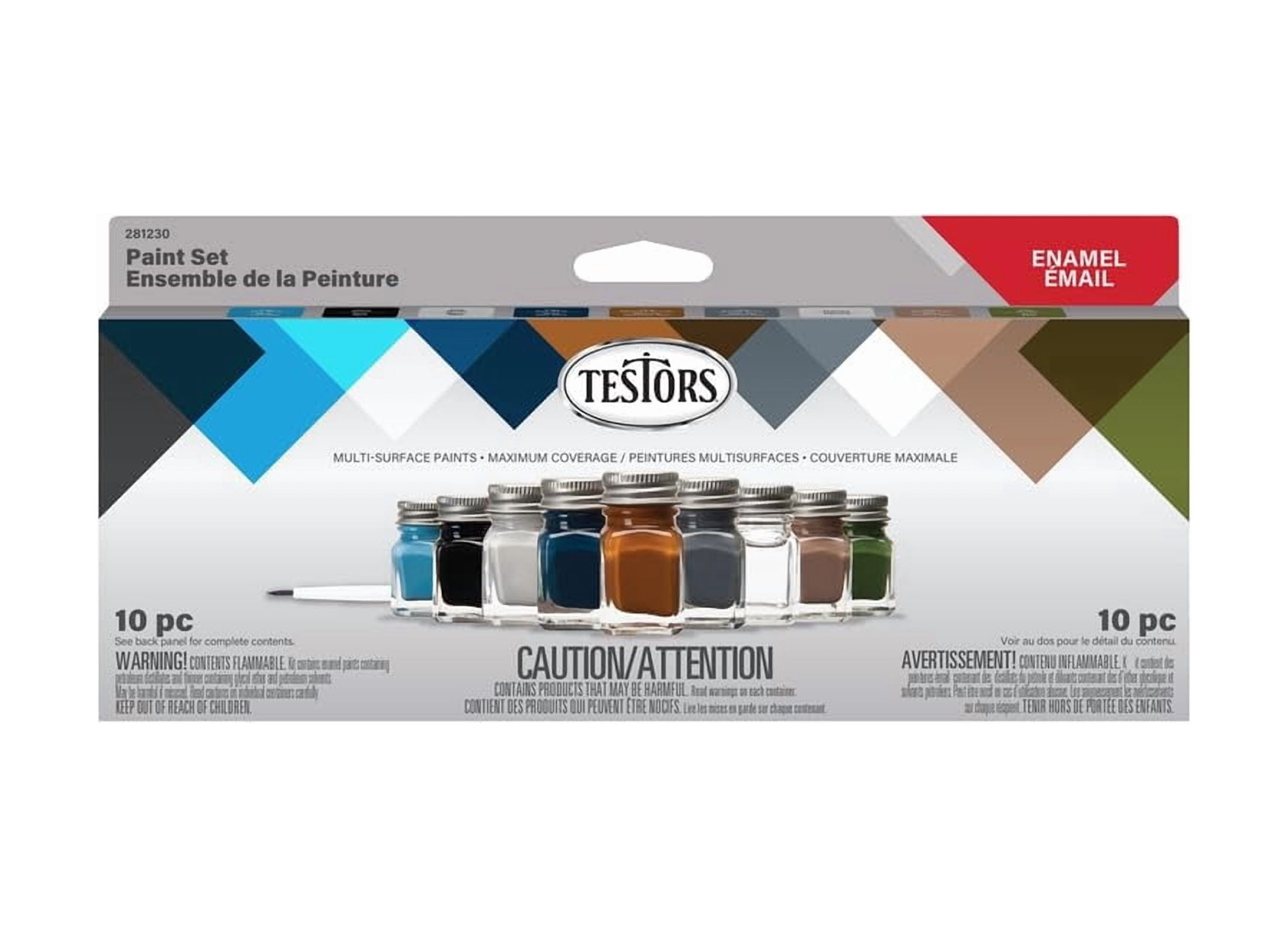 Testors Military Assorted Solvent-Based Paint Set Exterior and Interior ...