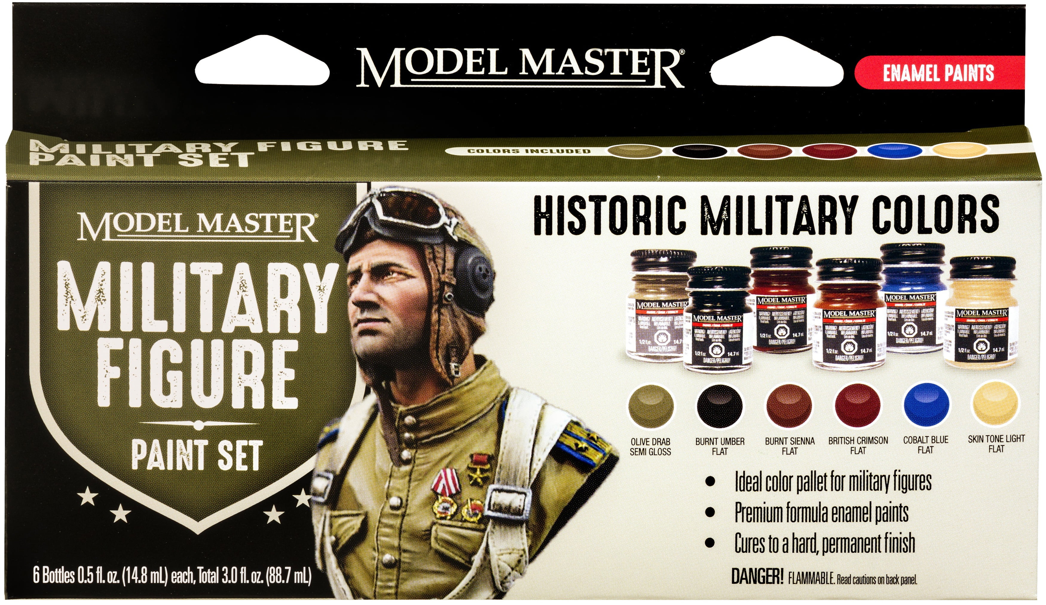 Testors Model Master Theme Paint Set 6/Pkg-Military Figure Colors ...