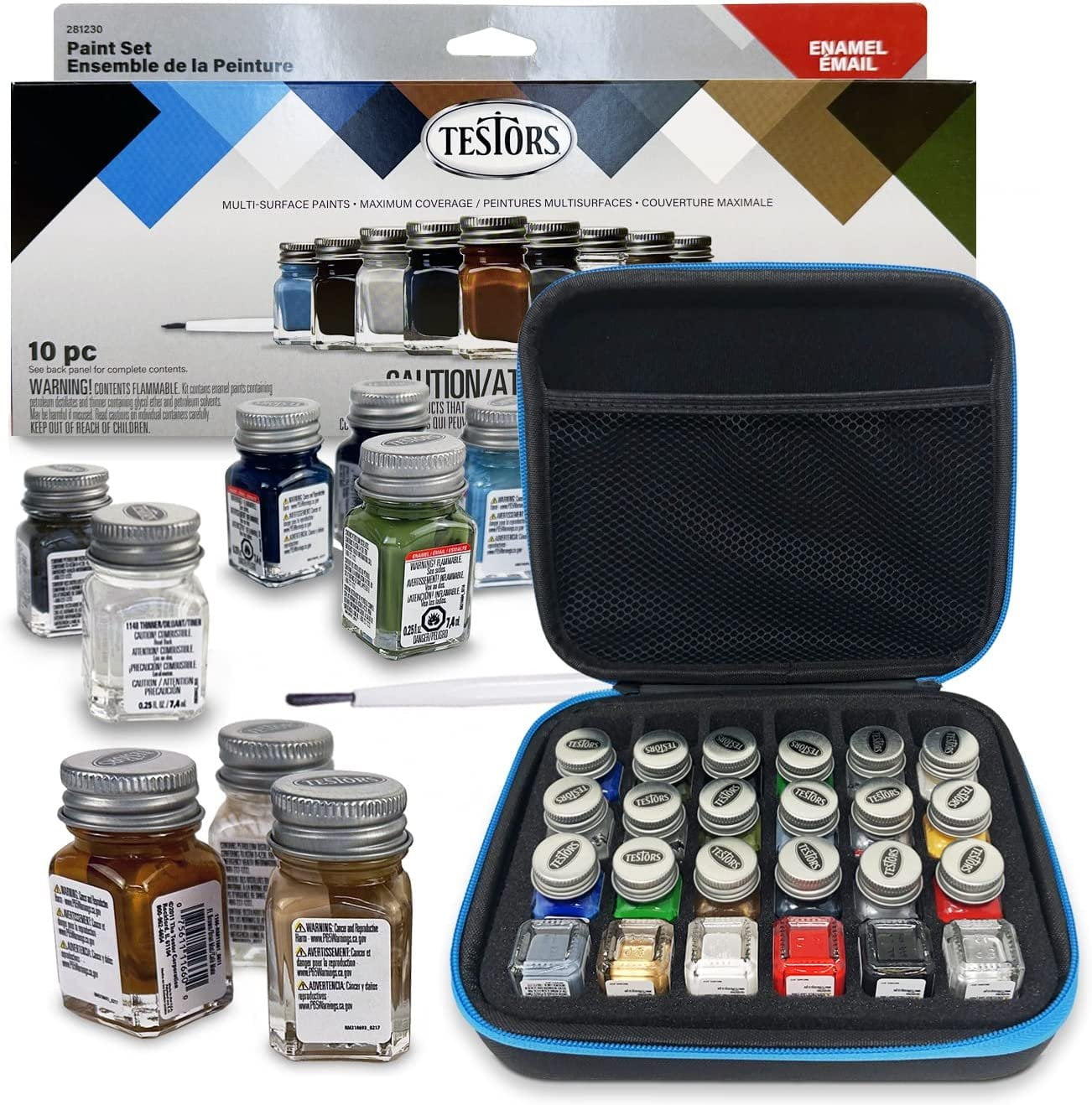Testors Model Paint Enamel 10pc Paint Set, Pixiss Model Paint Storage ...
