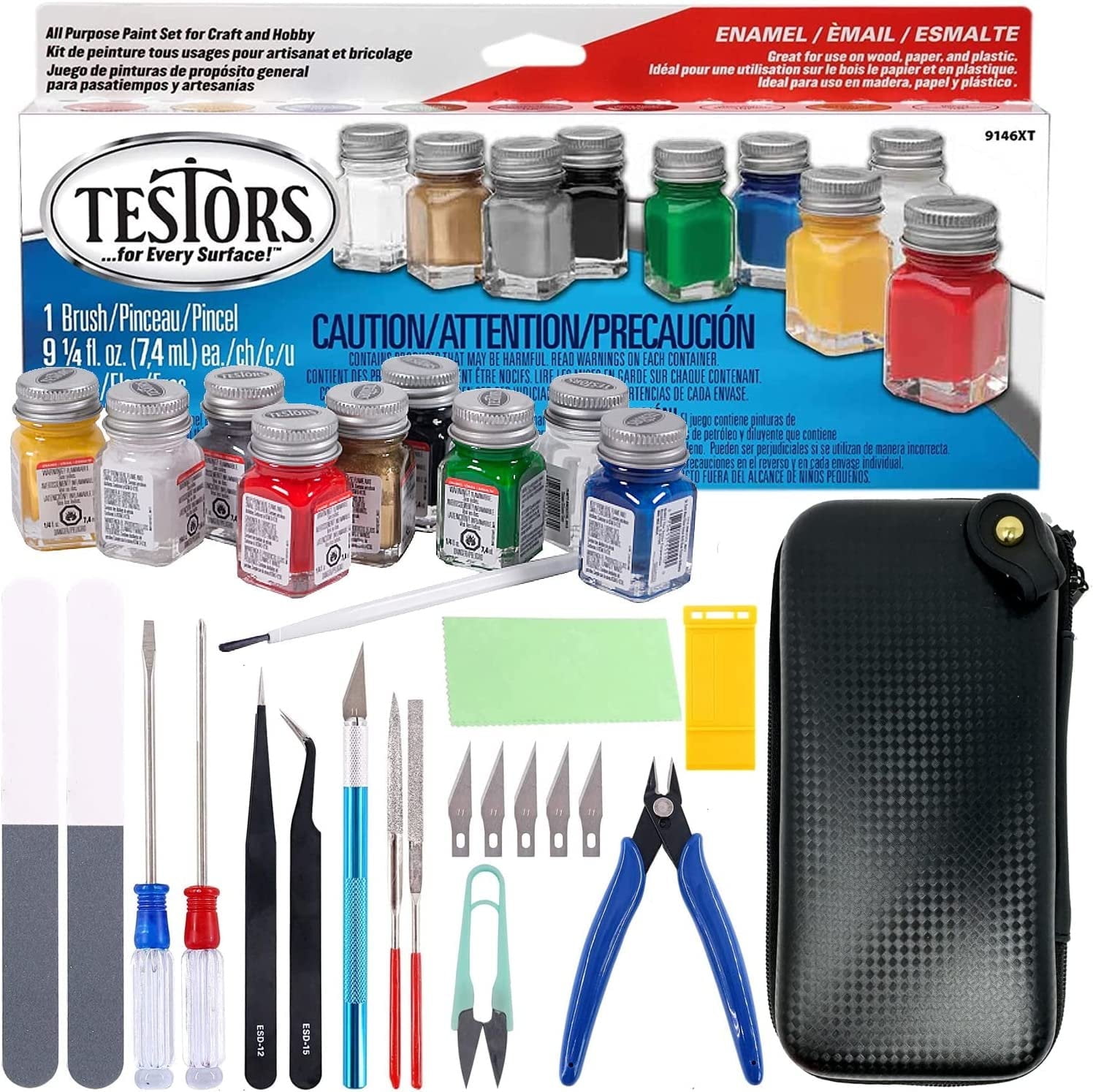 Testors Assorted Hobby Enamel Paint & Pixiss Model Building Accessory ...