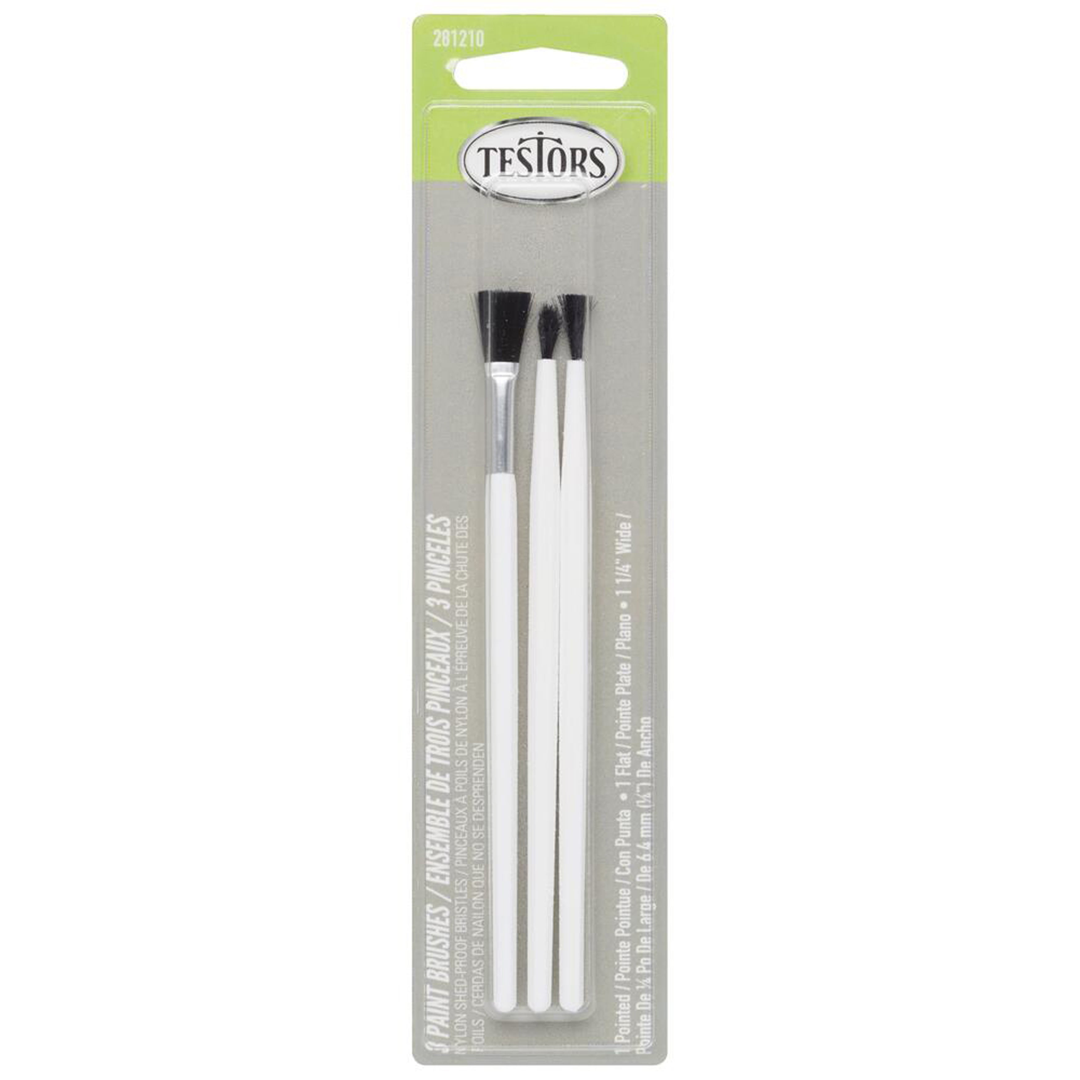 Testors Paint Brush Set 3/Pkg-Assorted Tips - Walmart.com