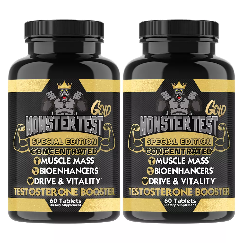 Testosteron Booster Monster Test Gold for Men Muscle Mass Men Power ...