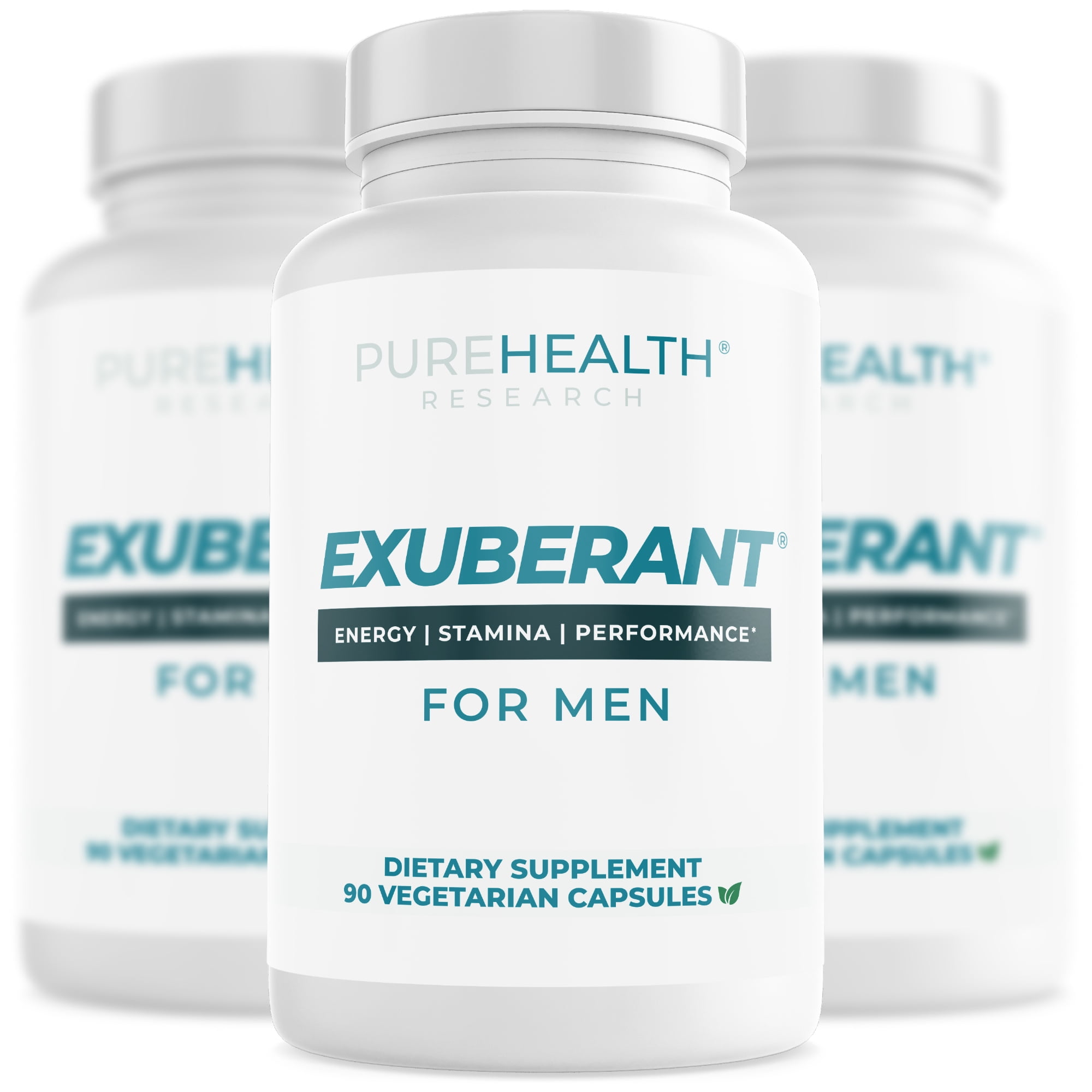 PureHealth Research Testosterone Booster Exuberant for Men, 3 Bottles ...