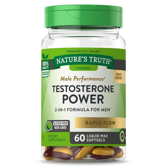 Testosterone Power | 60 Liquid Max Softgels | Non-GMO & Gluten Free ...
