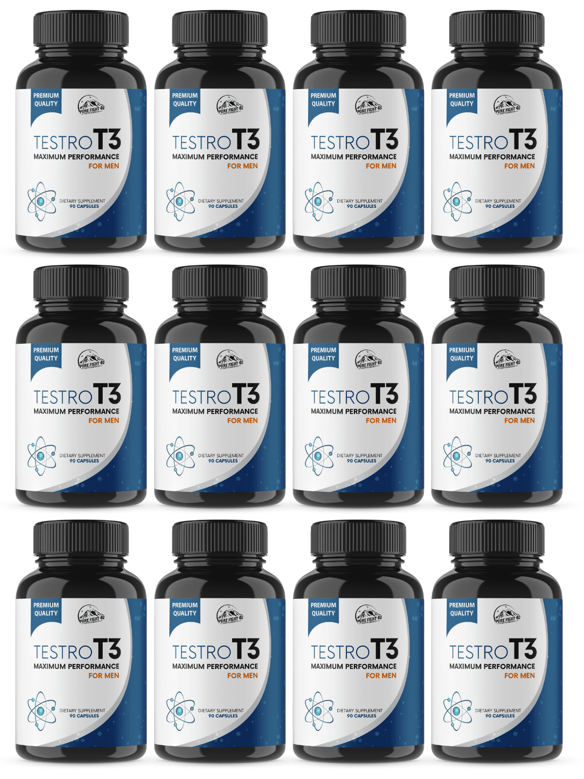 Testro T3 Pills Maximum Performance for Men - 12 Bottles 1080 Capsules ...