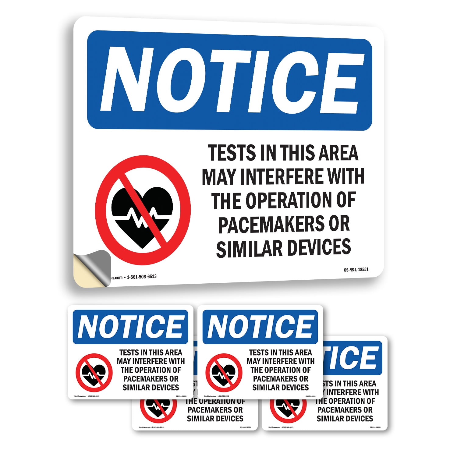 Tests In This Area May Interfere With Symbol OSHA Notice Vinyl Decal ...