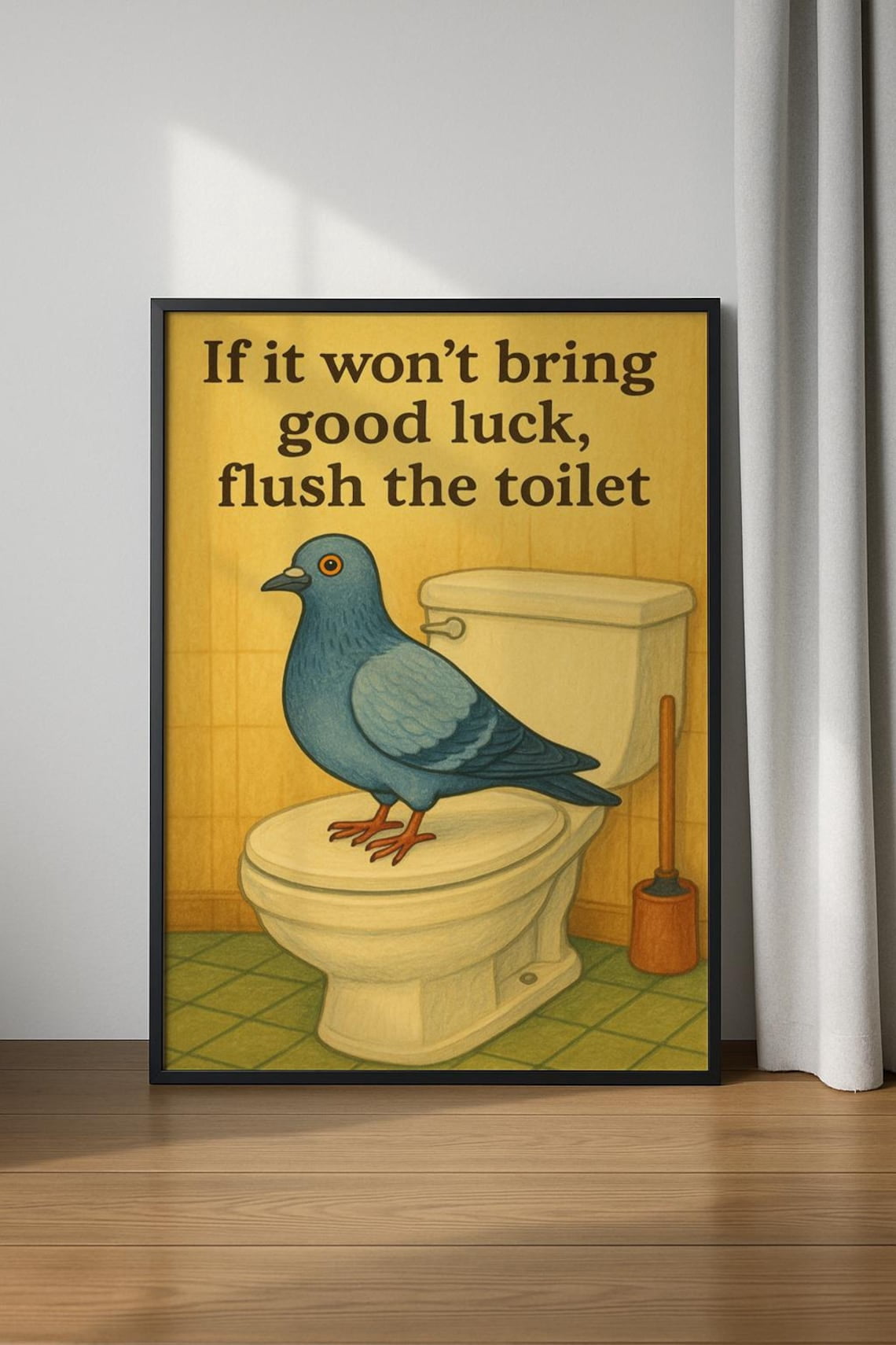 Tet Poster, , Pigeon Bathroom Poster, Animal Tet Art, Trendy Poster ...
