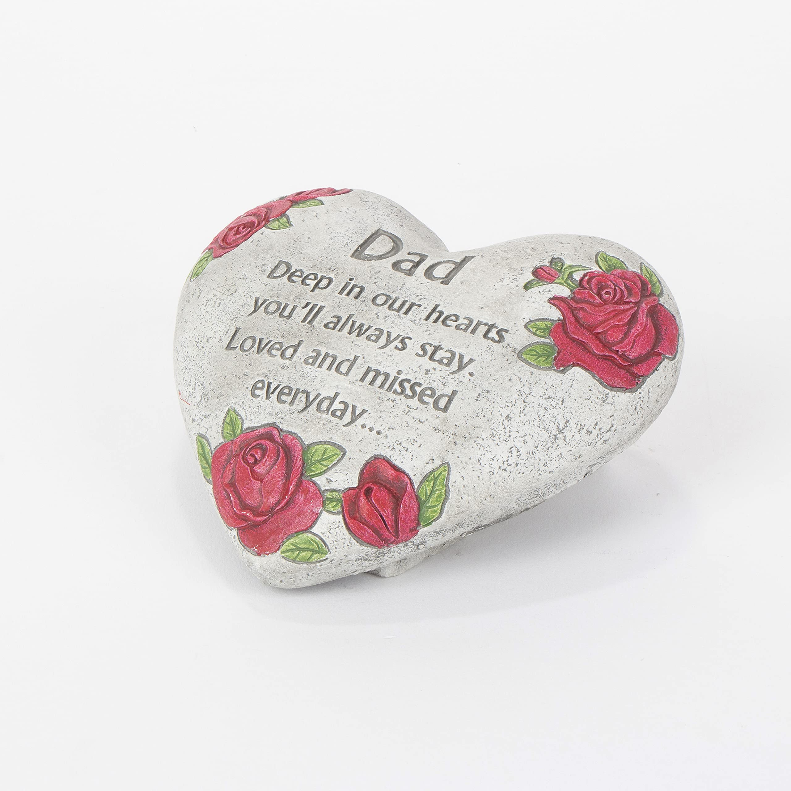 Teters Heart Memorial Stone IFF17 for Dad, 5.5 Inches, Garden Memorial ...