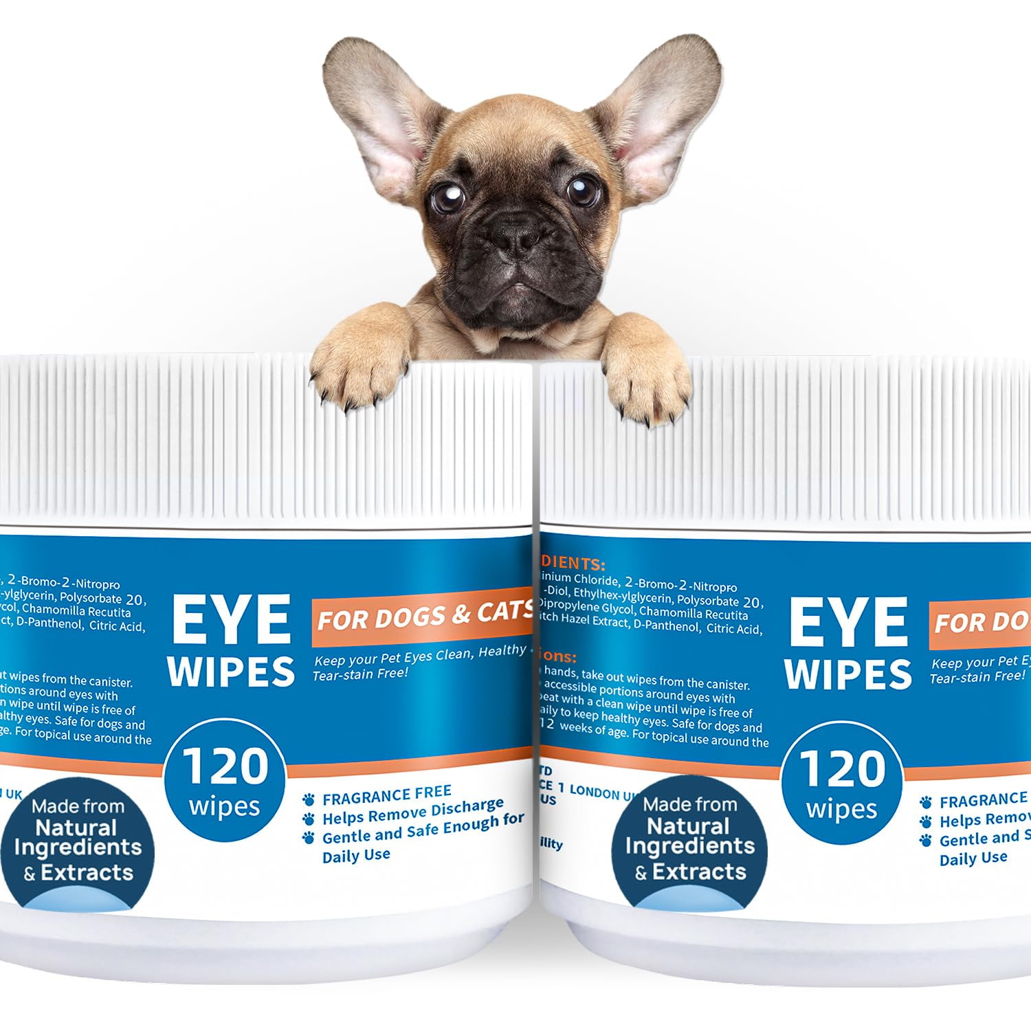 Tetesol Dog Cat Eye Wipes - 240ct Wet Pad Gentle Tear Stain Remover ...