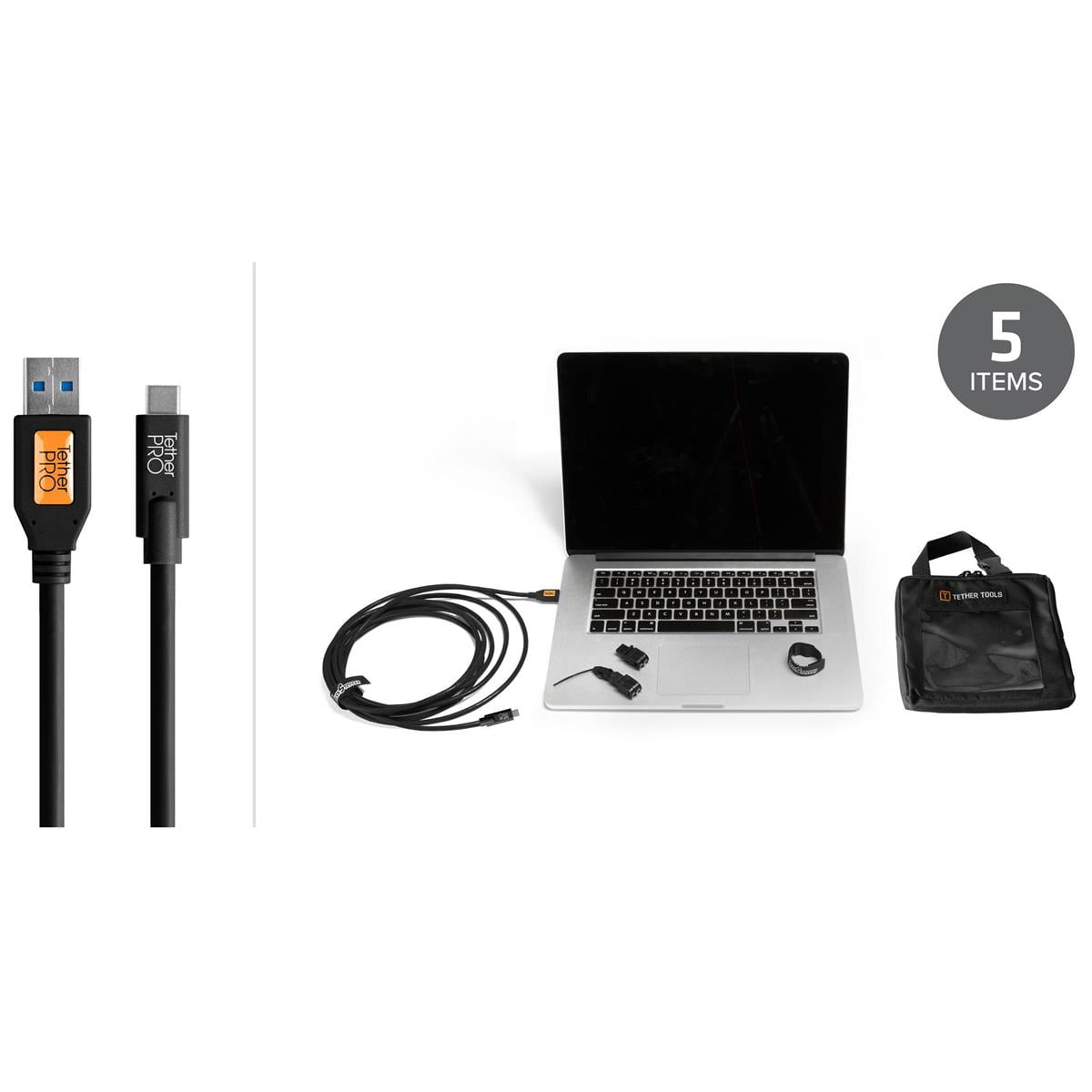 Tether Tools Starter Tethering Kit with 15' USB-3.0 to USB-C Cable ...