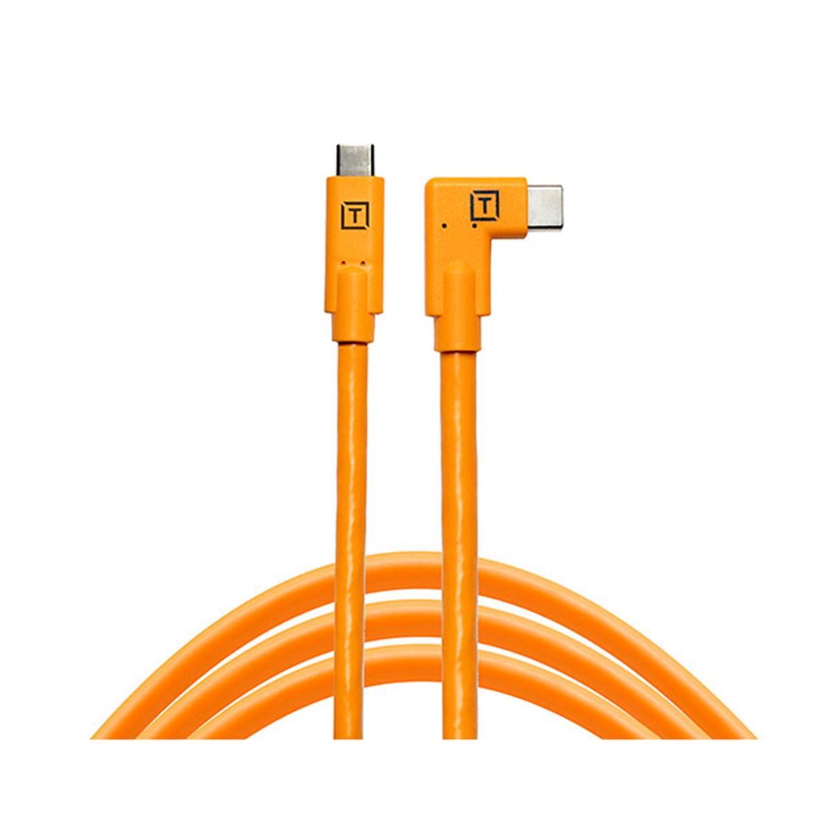 Tether Tools TetherPro 15' USB-C to USB-C Right Angle Cable, Orange ...