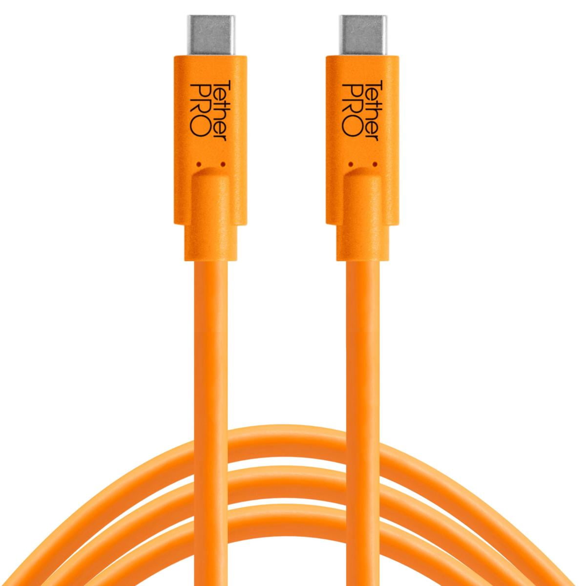 Tether Tools TetherPro USB-C to USB-C Cable, 3', Orange - Walmart Business Supplies