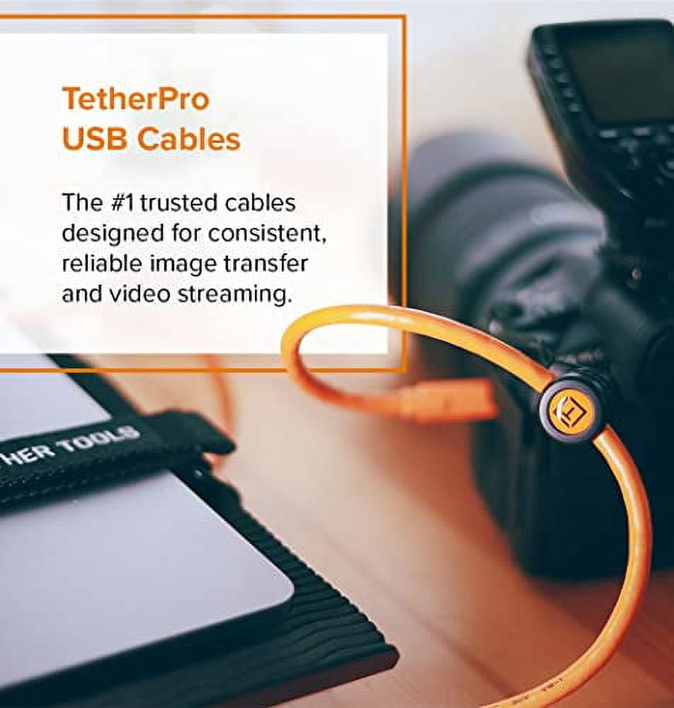 Tether Tools TetherPro USB-C to USB-C Right-Angle Cable (Orange ...