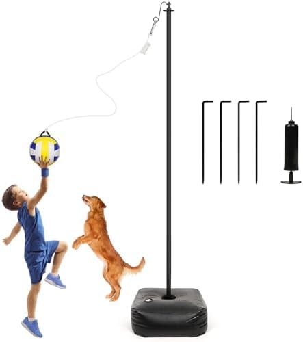 Tetherball Set with Ball and Rope, Adjustable Tether Balls and Rope Set ...