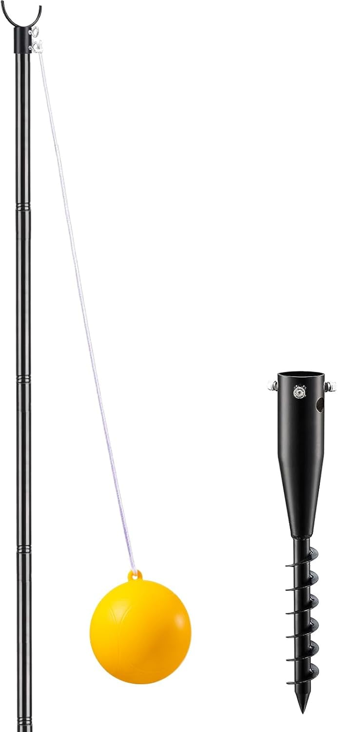 Tetherball Set with Base - 9FT Heavy Duty Tetherball Set with Ball Rope ...