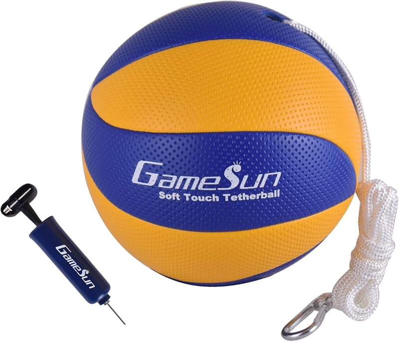 Tetherball and Rope,Full-Size Soft Rubber, Portable Tetherballs with ...