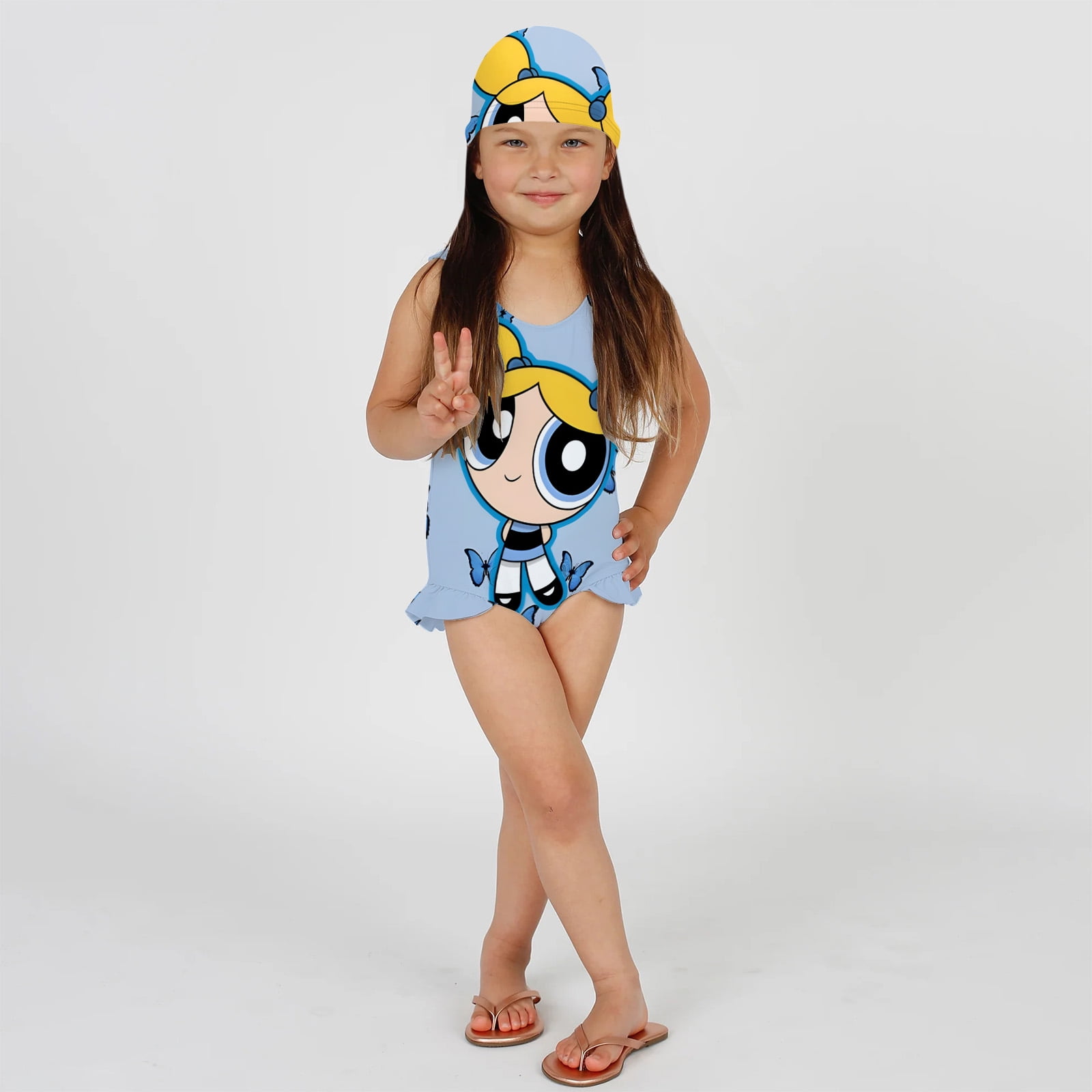Tetieicsy-Girls Swimsuit One Piece Sun Protection Bikini Swimsuits Cute ...