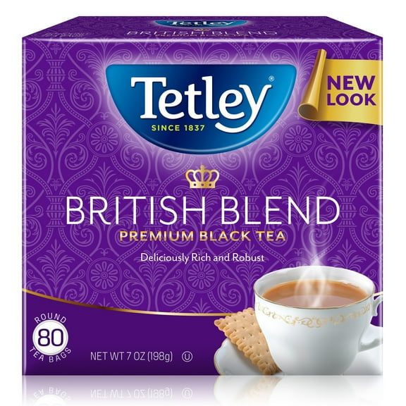 Tetley British Blend Decaf Black Tea Bags, 80 Count, Sustainable ...