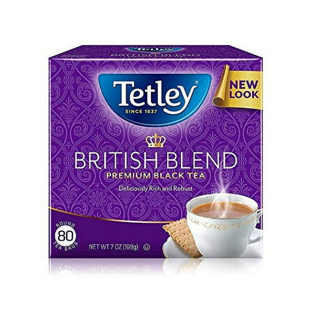 Tetley British Blend Premium Black Tea, 80 Round Original Tea Bags ...