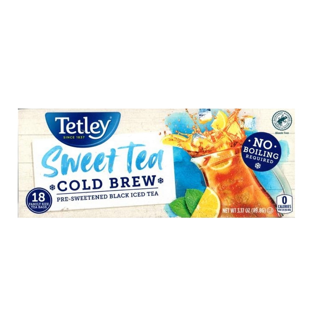 Tetley Cold Brew Sweet Tea: Pre-Sweetened Black Iced Tea: Family Size ...