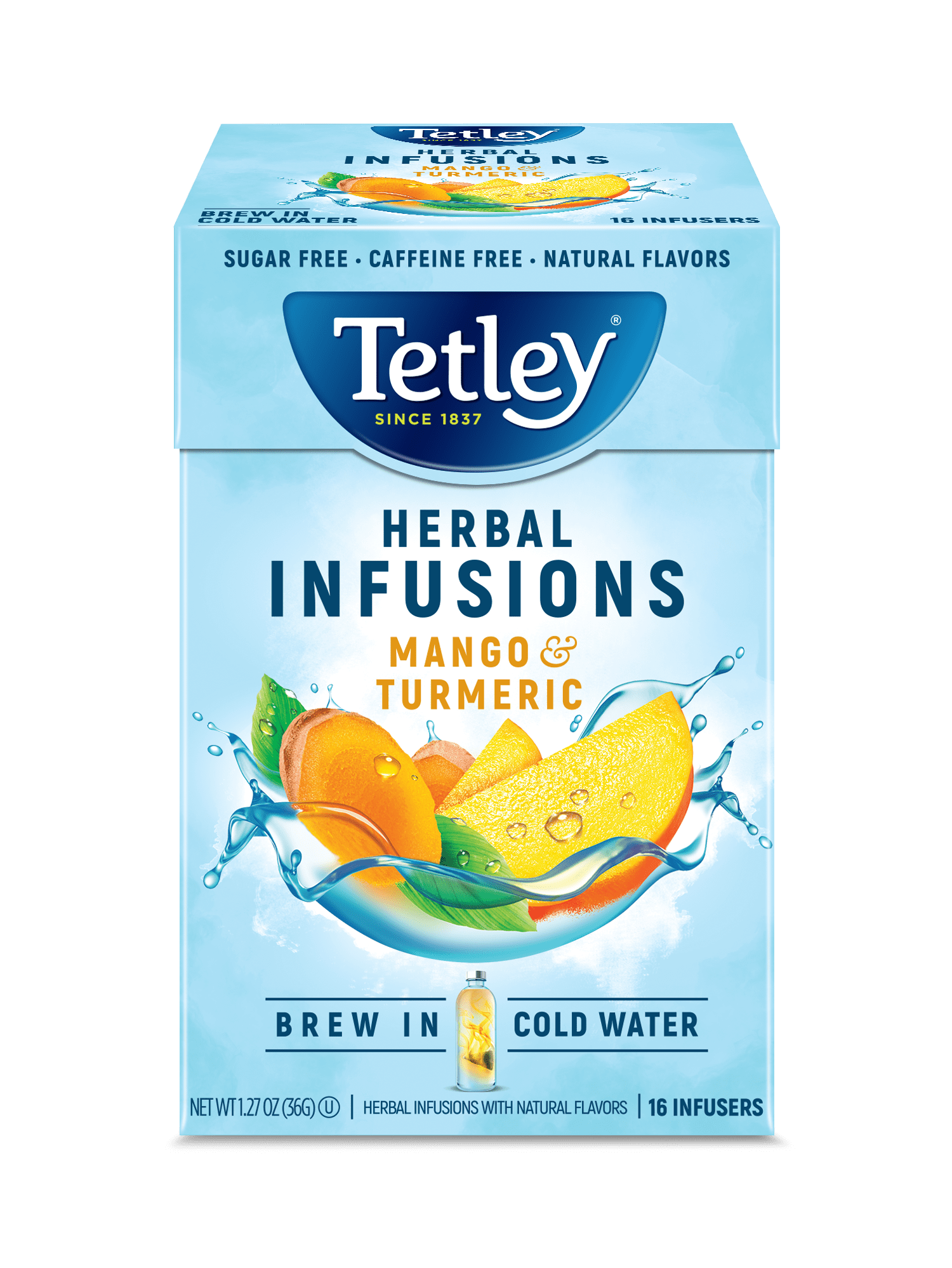 Tetley Herbal Infusions Mango & Turmeric Tea Bags, 16 Count - Walmart.com