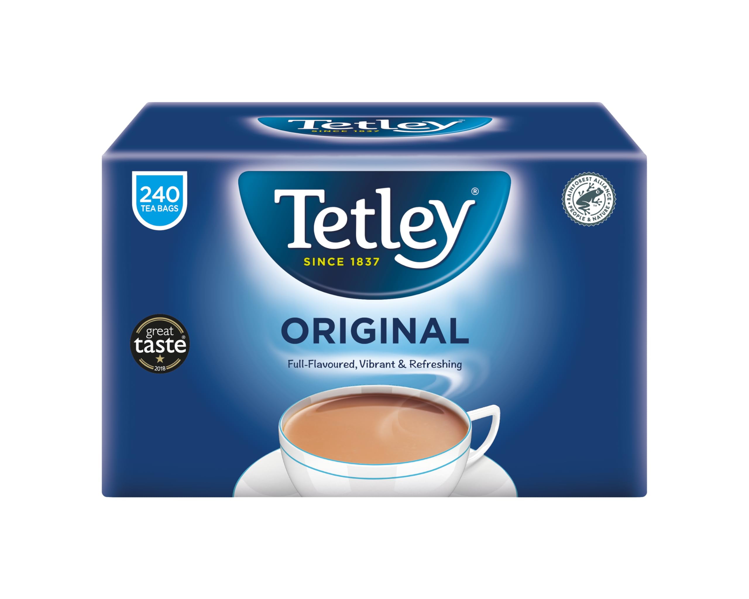 Tetley Original Black Tea Bags, High Caffeine, Vegetarian, 240 Count ...