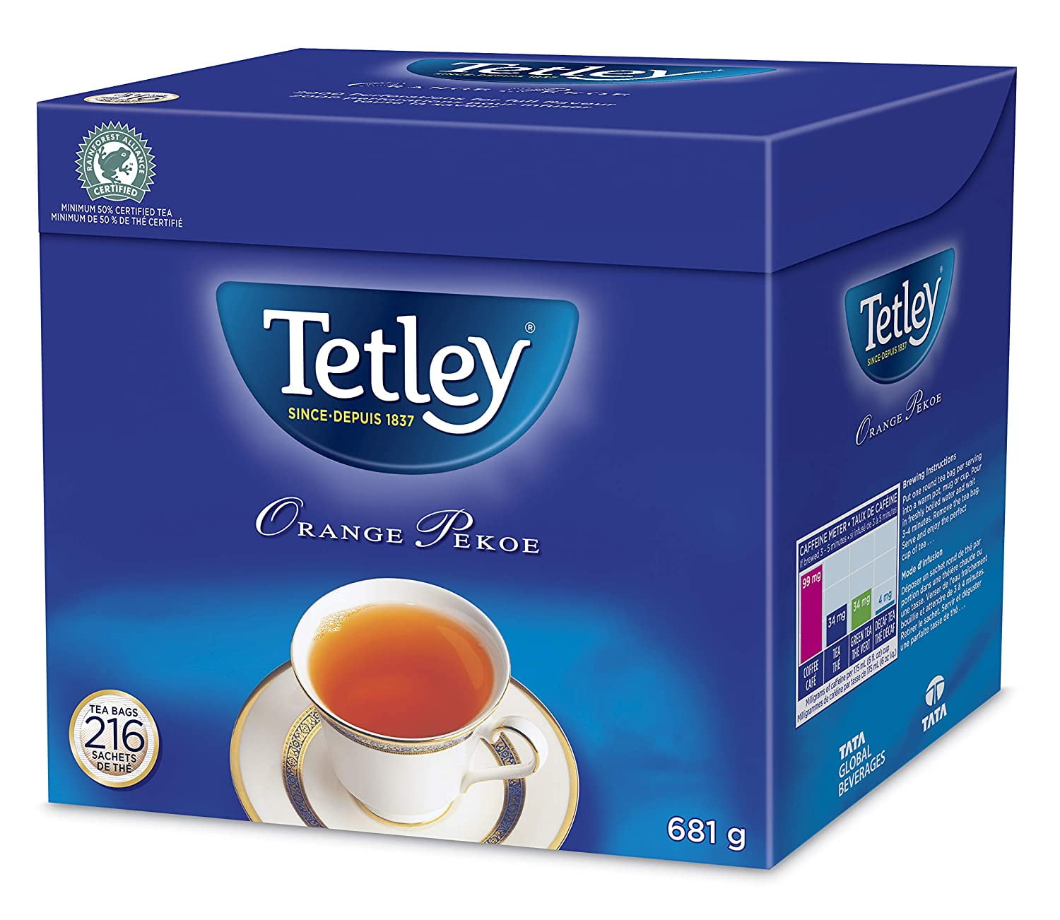 Tetley Orange Pekoe Tea Bags, 216-Count, Exquisite Orange Flavor ...