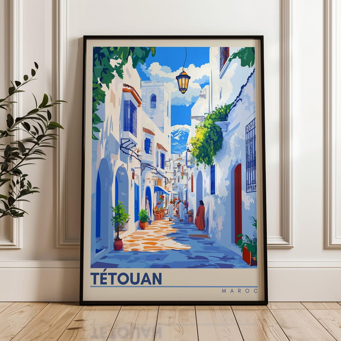 Tetouan Travel Poster - Morocco Wall Art Print, Illustration Artwork ...
