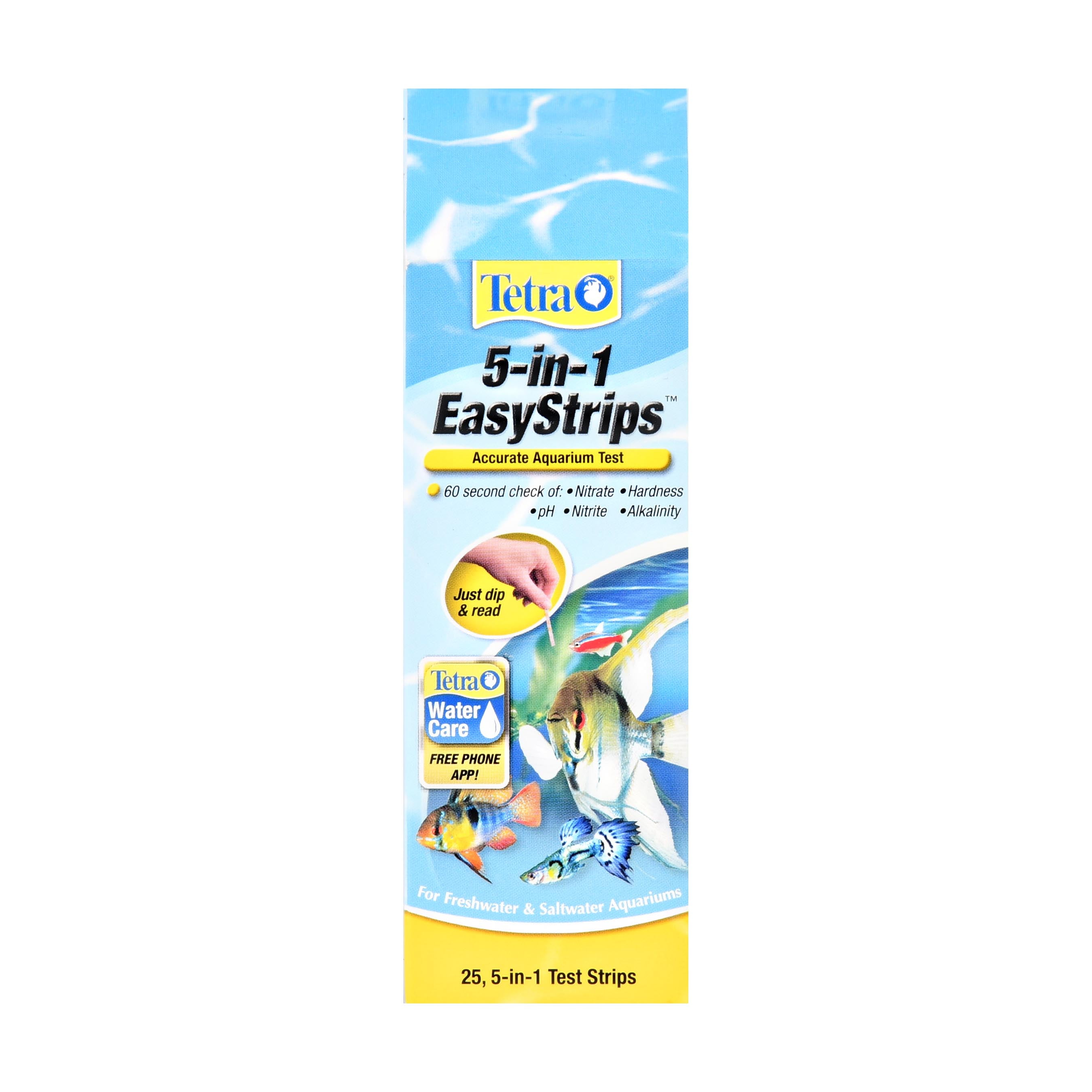 Tetra 5-in-1 EasyStrips Accurate Aquarium Test Kit, for Freshwater and ...