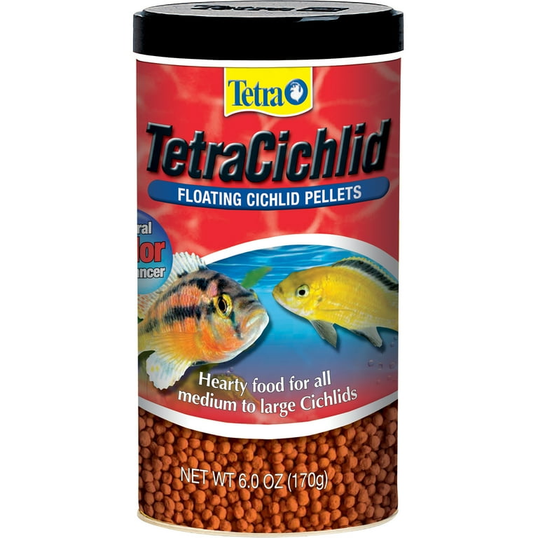Tetra TetraCichlid Floating Pellets Fish Food Nutritionally Balanced Diet 6 oz. Walmart