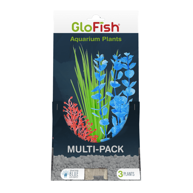 Tetra GloFish Plant Aquarium Décor, Multipack, 3 Plants for Plastic ...