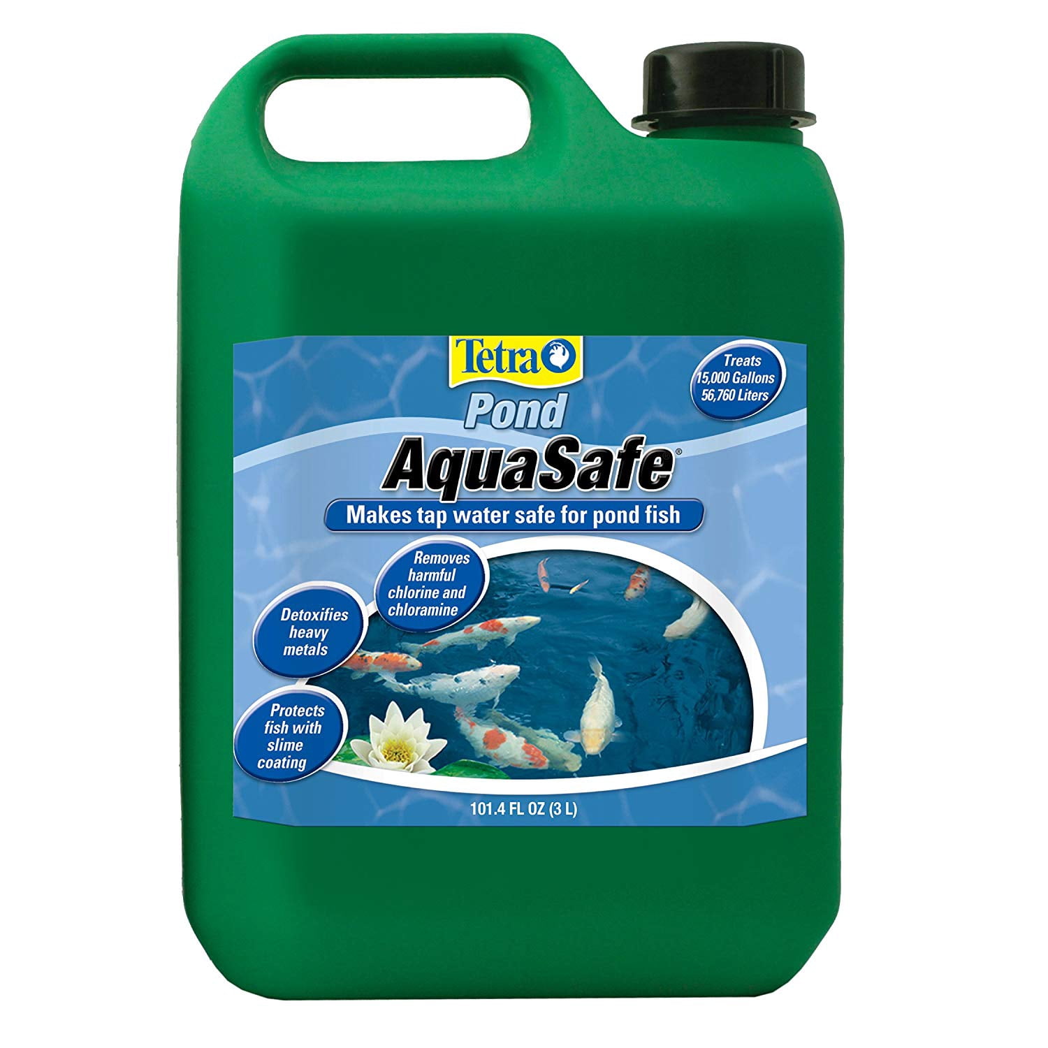 Tetra Pond AquaSafe 101.4 Ounces, Makes Tap Water Safe For Pond Fish ...